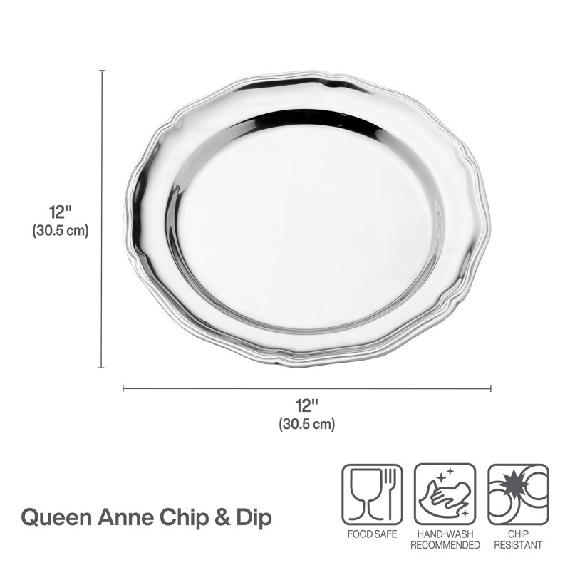Wilton Armetale Queen Anne Small Round Tray, 12 Inch | Wayfair